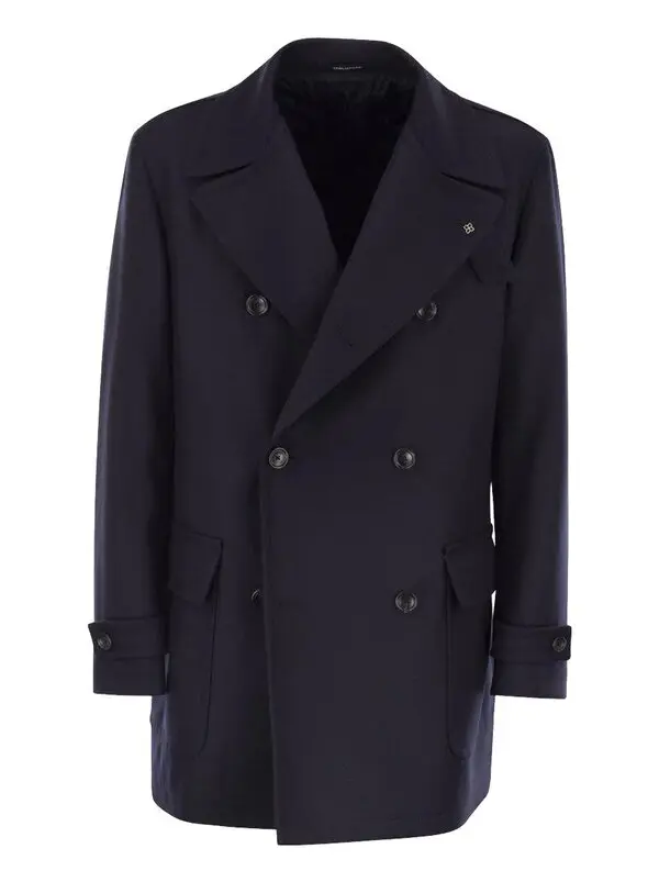 Tagliatore Lawrence Double-breasted Virgin Wool Coat - Blue