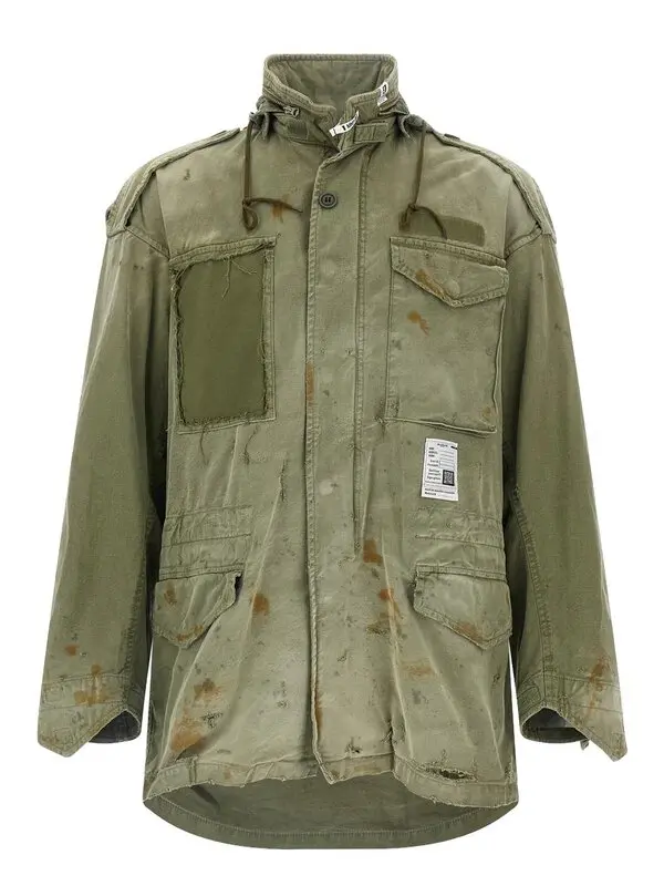 Mihara Yasuhiro Distressed Field Jacket - Green