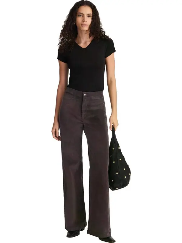 Madewell Wide-leg Corduroy Pant - Black Coal