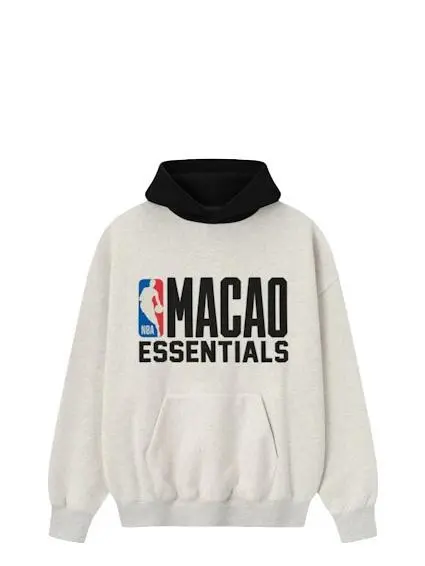 Fear Of God Essentials Nba Macao Sport Hoodie - Light Heather/black