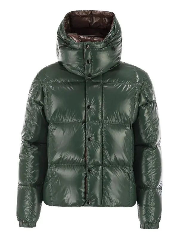 Moncler Parana Short Down Jacket With Hood - Green