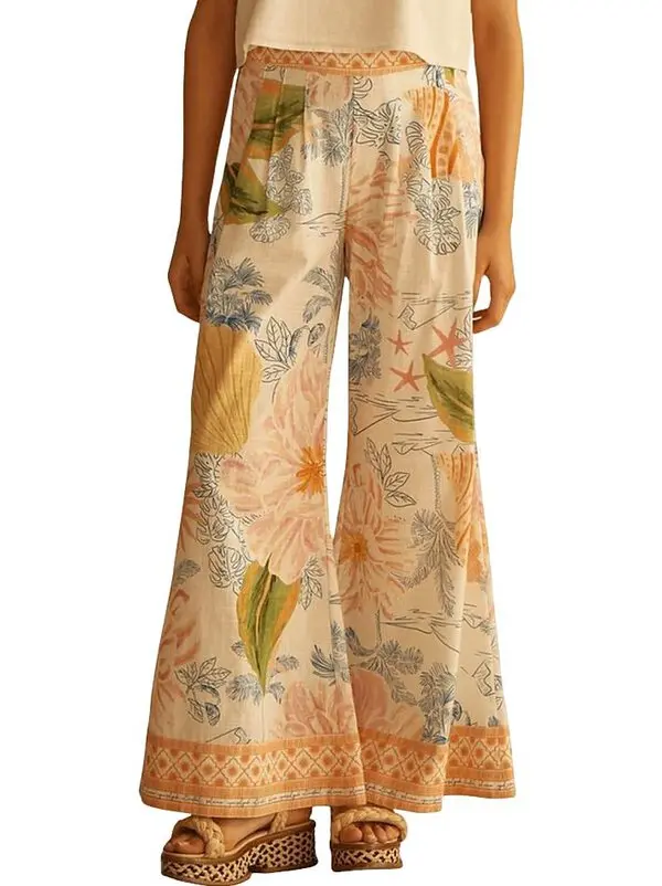 AUR OCEA Alcio Pleated Wide Leg Pant - Multicolour