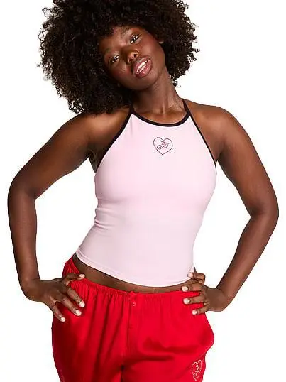 Pink All-day Cotton™ High-neck Tank - Pink