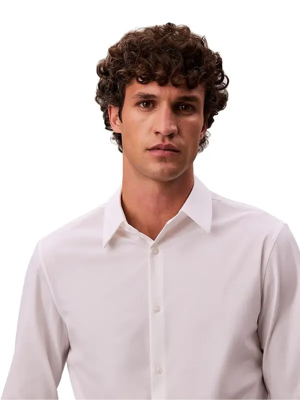 Calvin Klein Tech Stretch Slim Button-down Shirt - Brilliant White