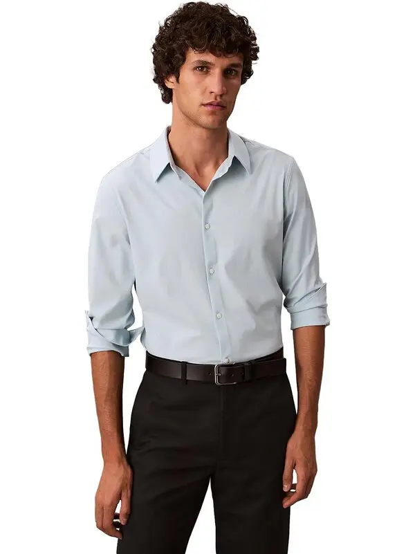 Calvin Klein Tech Stretch Slim Button-down Shirt - Niagara Mist