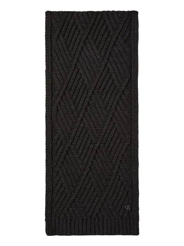 Calvin Klein Cable Knit Scarf - Black