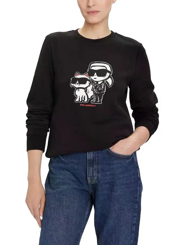Karl Lagerfeld Ikon Choupette Sweatshirt - Black