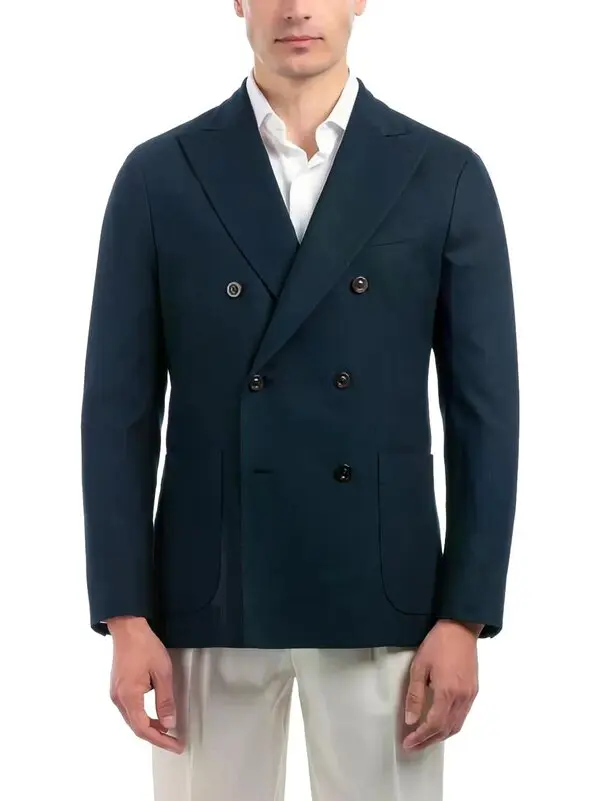 Boglioli Peak-lapel Double-breasted Blazer - Blue