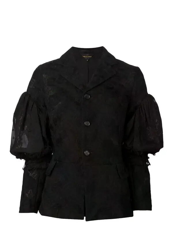 Comme Des Garçons Puff Sleeve Lace Jacket - Black