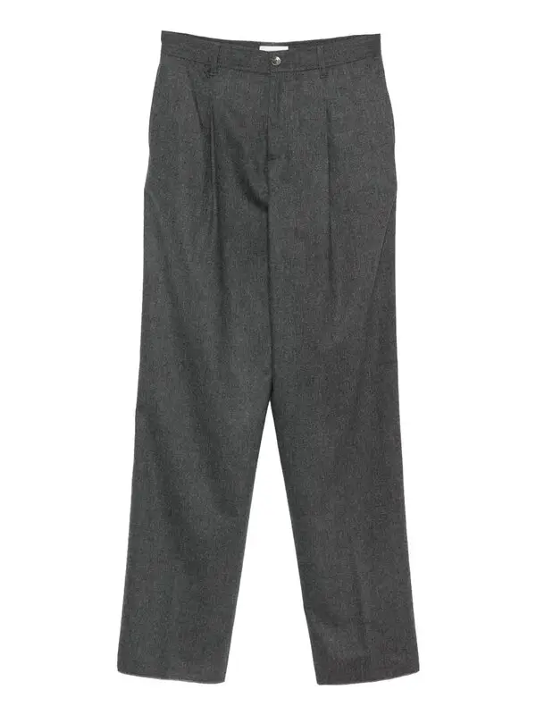 Agnona Pleated Straight Leg Trousers - Grey