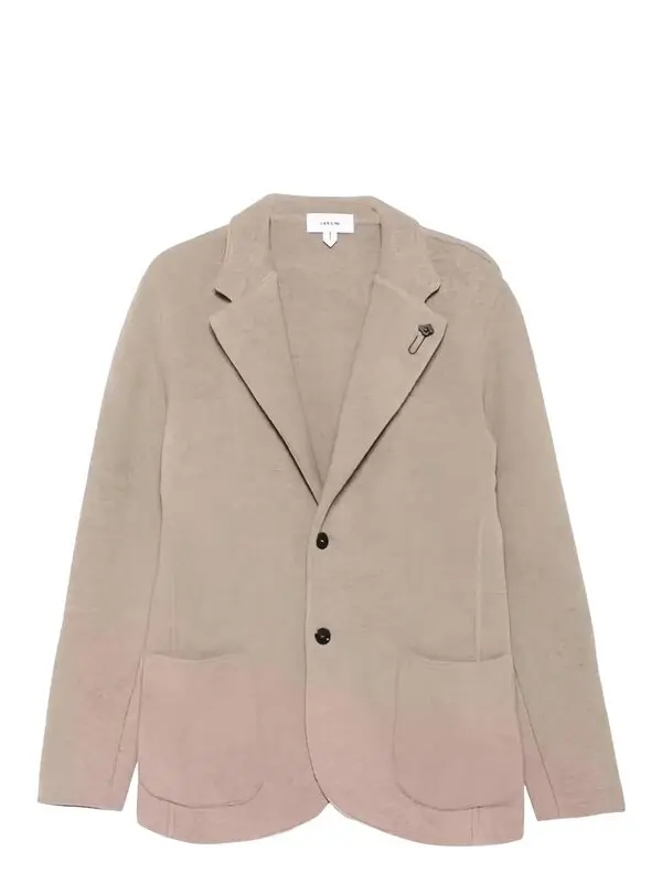 LARDINI Single-breasted Knitted Jacket - Neutrals