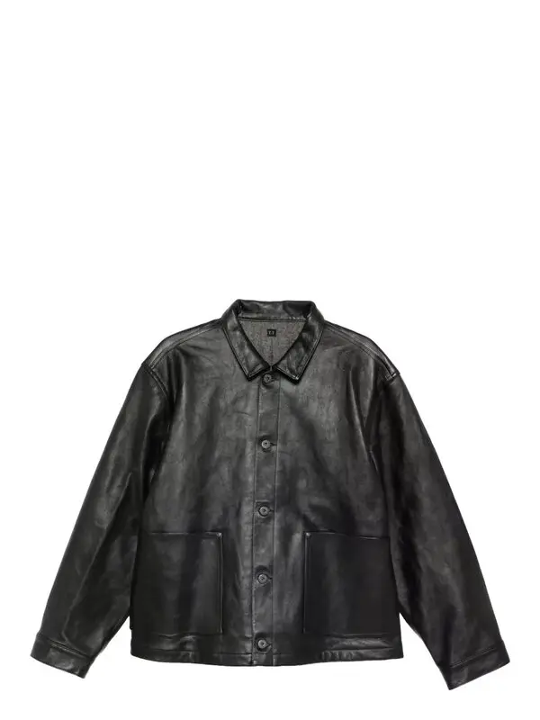 TAIGA TAKAHASHI Leather Shirt Jacket - Black