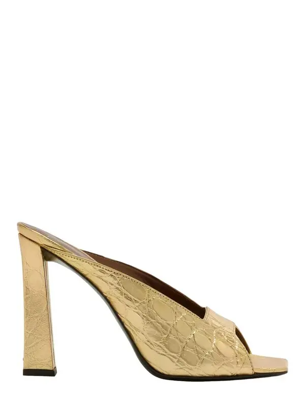 GIUSEPPE ZANOTTI 105mm Mya Crocodile-print Sandals - Gold