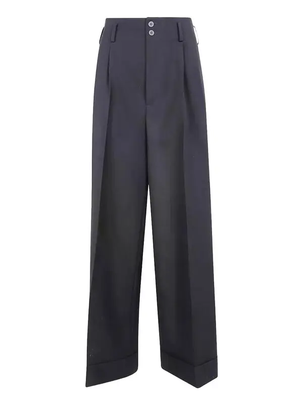 IBRIGU Pleated Trousers With Cuffed Hem - Grey