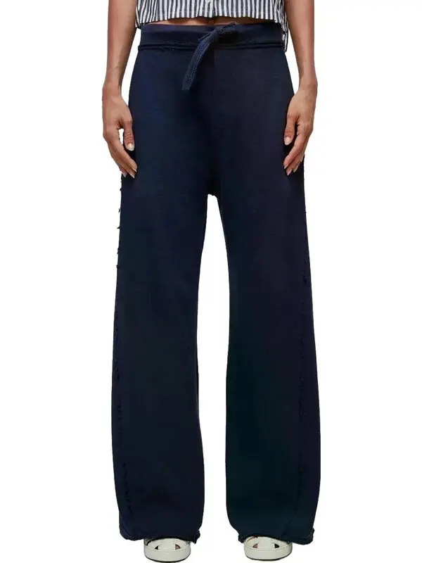 OSKLEN Frayed-hem Drawstring Trousers - Blue