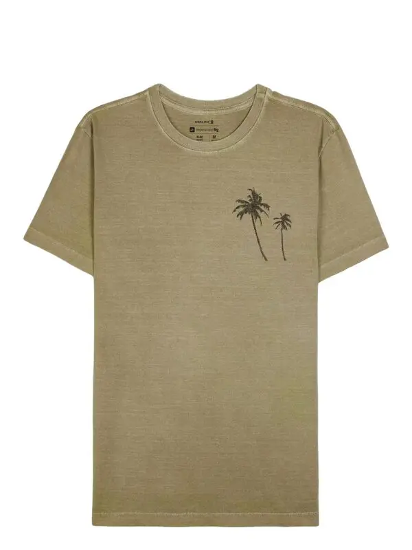 OSKLEN Palm Tree-print T-shirt - Neutrals