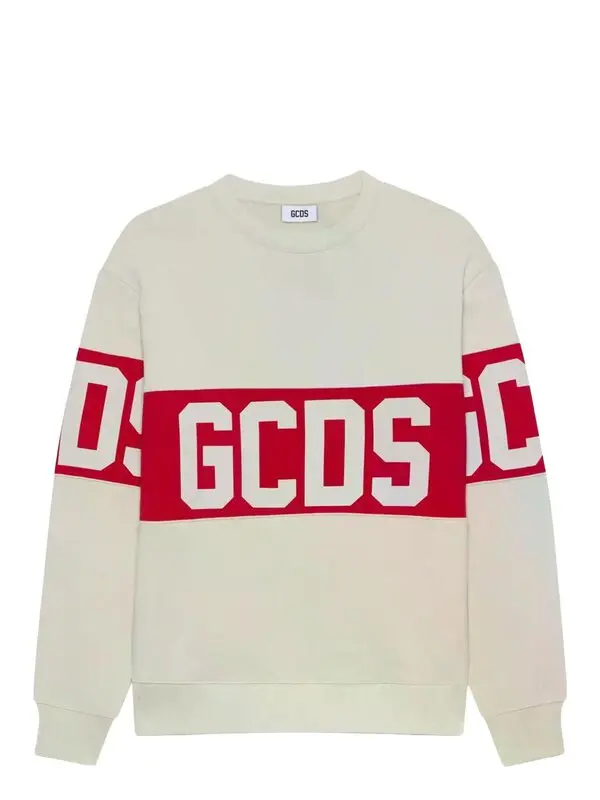 Gcds Logo Stripe Sweater - Neutrals