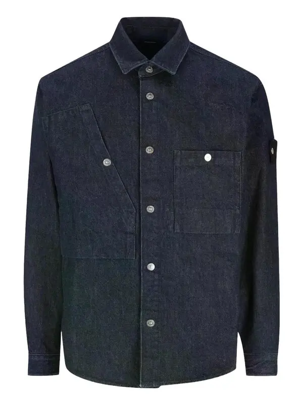 Stone Island Cotton Denim Shirt - Blue