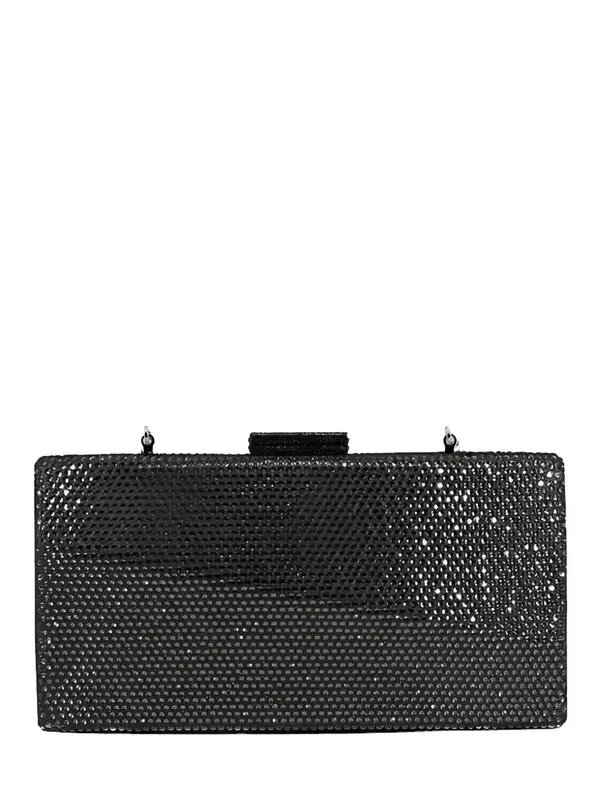 TWENTY FOURHAITCH Embellished Clutch With Chain Strap - Black