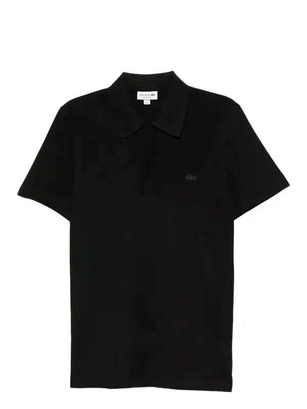Lacoste Logo-appliqué Cotton Polo Shirt - Black