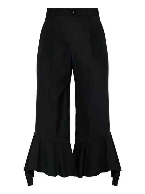 Comme Des Garçons Ruffled-hem Trousers - Black