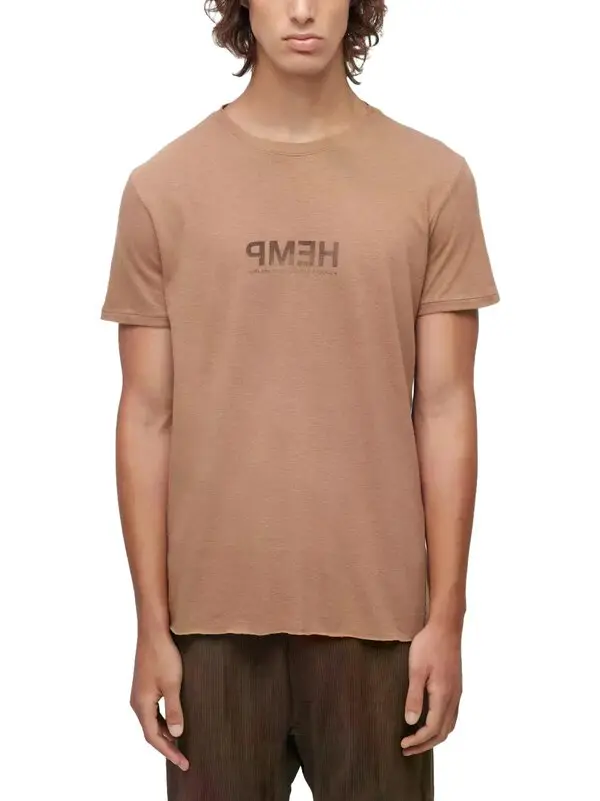 OSKLEN Hemp Print T-shirt - Brown