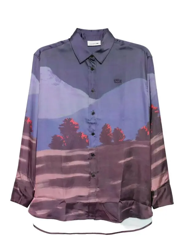 Lacoste All-over Print Shirt - Purple