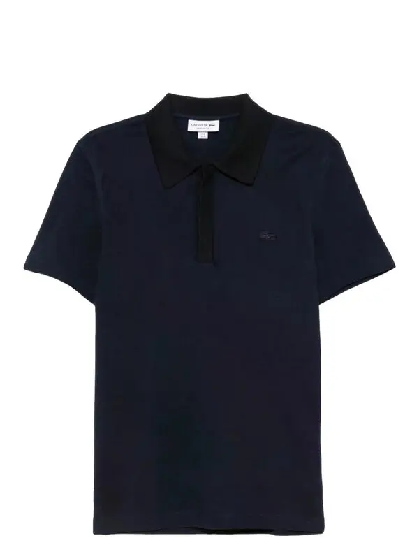 Lacoste Logo-appliqué Cotton Polo Shirt - Blue
