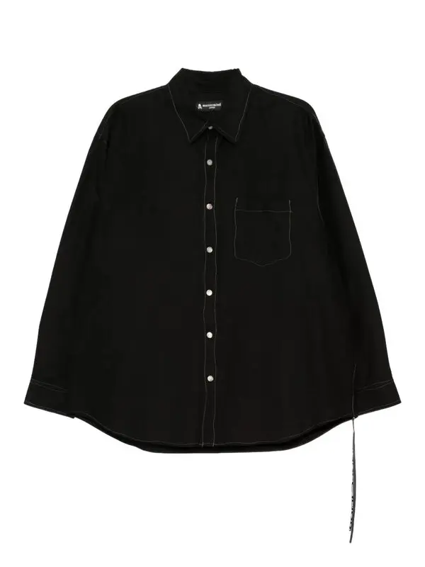 MASTERMIND WORLD Embroidered-logo Cotton Shirt - Black