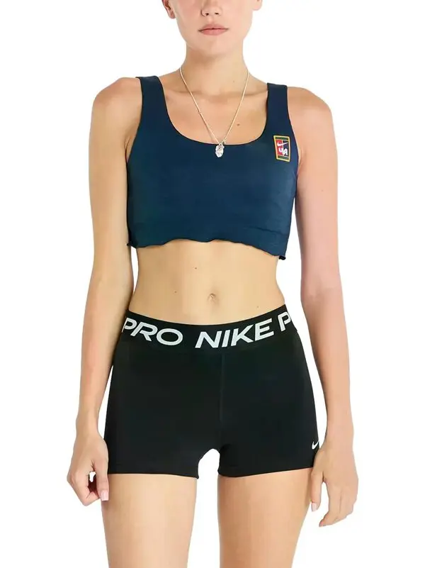 Nike X Yoon Logo-patch Cropped Bra - Blue