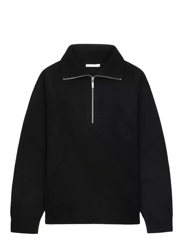 Helmut Lang Quarter-zip Merino Sweater - Black
