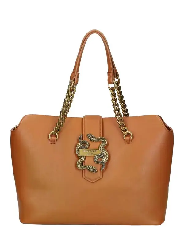 Just Cavalli Snake-plaque Tote - Brown