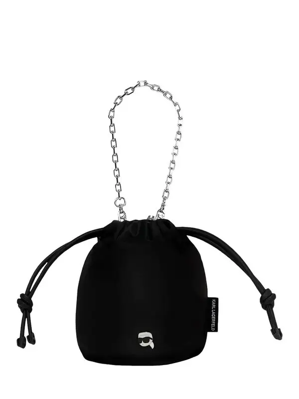 Karl Lagerfeld Ikon Drawstring Bucket Bag - Black