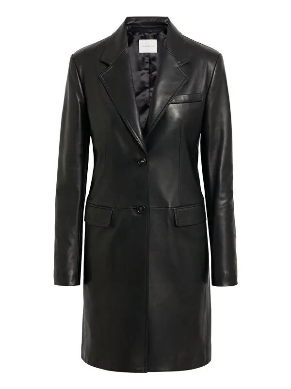 Veronica De Piante Stephanie Leather Coat - Black