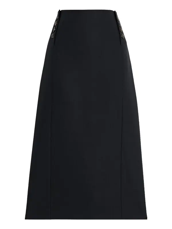 Veronica De Piante Nova Crepe Midi Skirt - Black