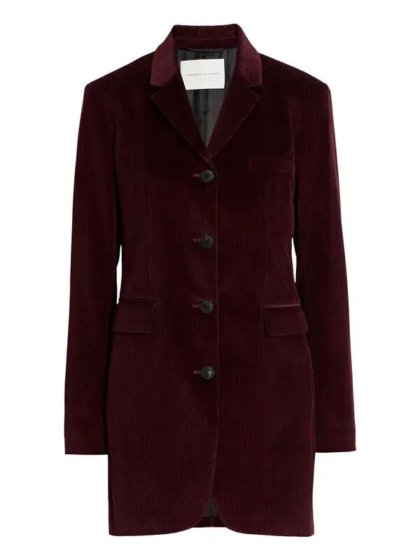 Veronica De Piante Aliyah Cotton-corduroy Blazer - Merlot