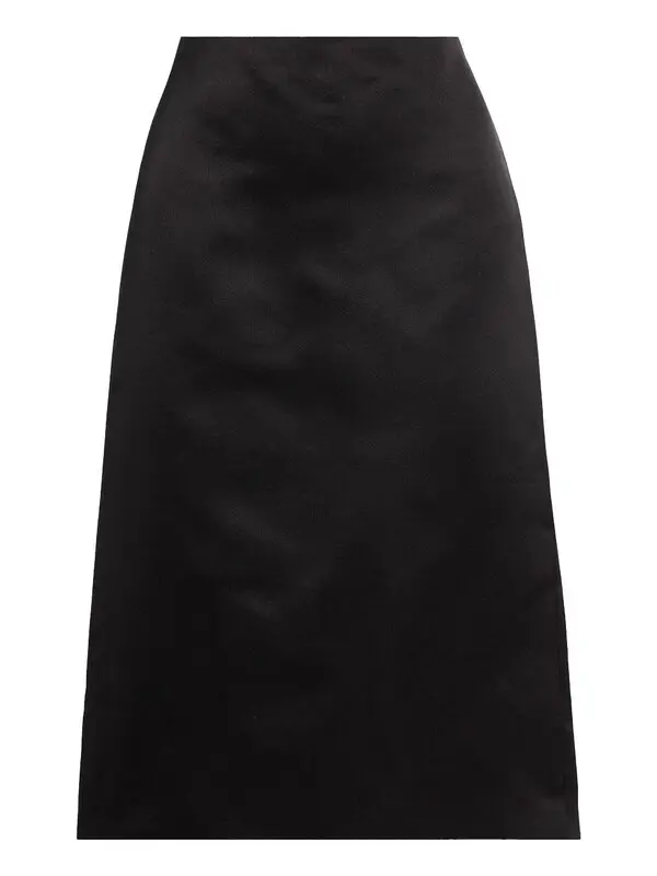 Veronica De Piante Duchesse Silk-satin Midi Skirt - Black