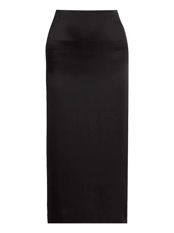 Veronica De Piante Bianca Washed-silk Midi Skirt - Black