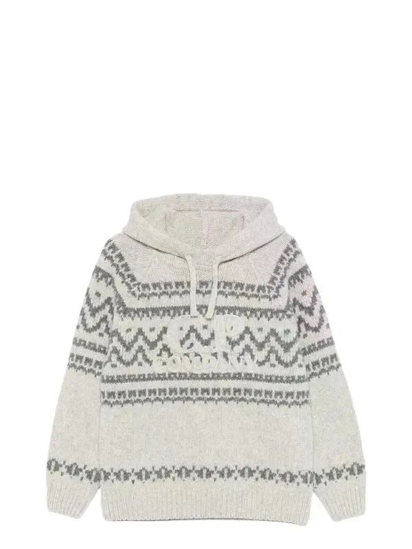 C.P. COMPANY Patterned Knitted Hoodie - Grey