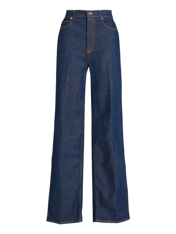 Zimmermann High-rise Wide-leg Jeans - Dark Denim