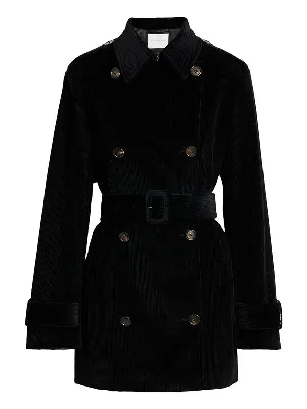 Veronica De Piante Charlotte Cotton-corduroy Trench Coat - Black