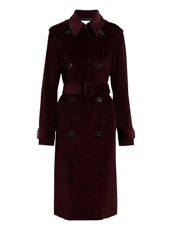Veronica De Piante Bella Cotton-corduroy Trench Coat - Merlot