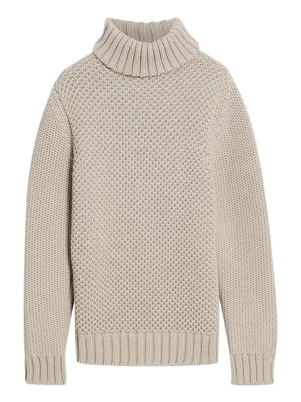 Veronica De Piante Alba Textured-knit Merino Wool Turtleneck Sweater - Ecru