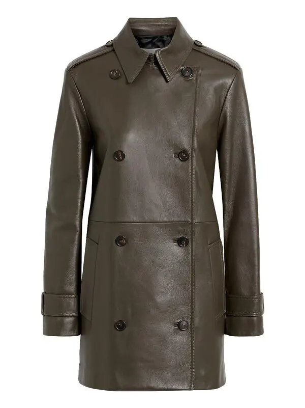 Veronica De Piante Charlotte Leather Trench Coat - Taupe