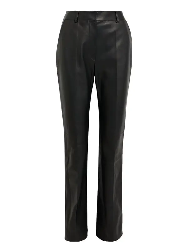 Veronica De Piante Mick Leather Straight-leg Pants - Black