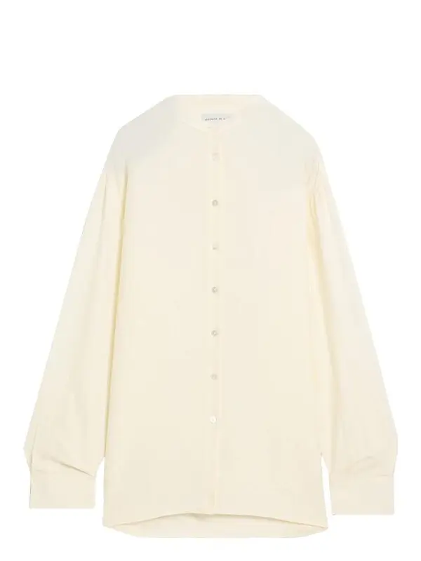Veronica De Piante Daisy Wool And Silk-blend Shirt - Ivory