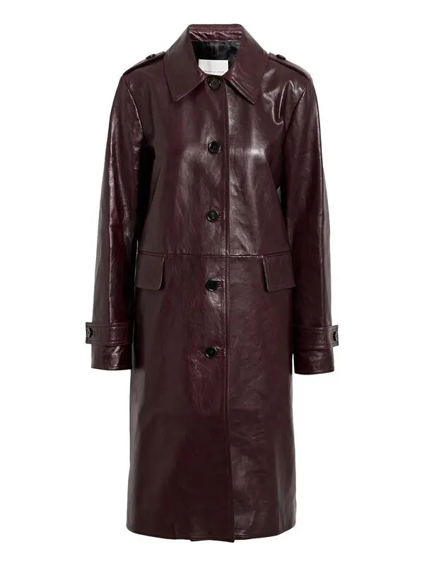 Veronica De Piante June Leather Coat - Plum