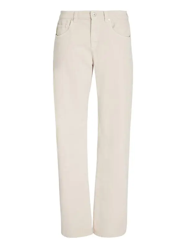 Brunello Cucinelli High-rise Wide-leg Jeans - Ecru