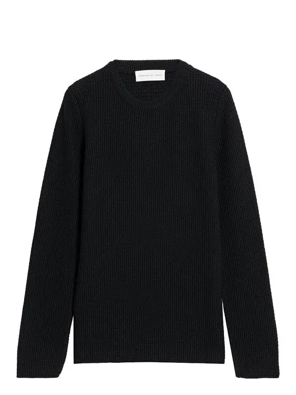 Veronica De Piante Chloe Waffle-knit Wool Sweater - Black