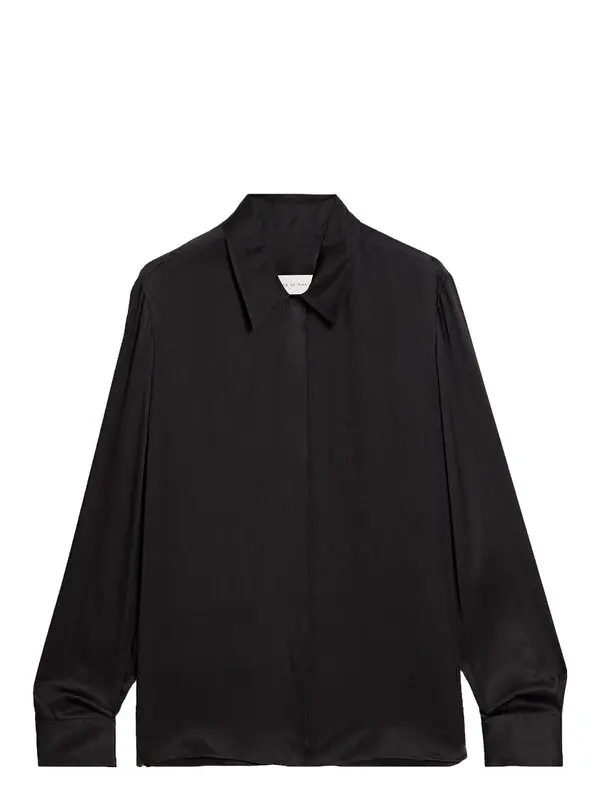 Veronica De Piante Camille Washed-silk Shirt - Black